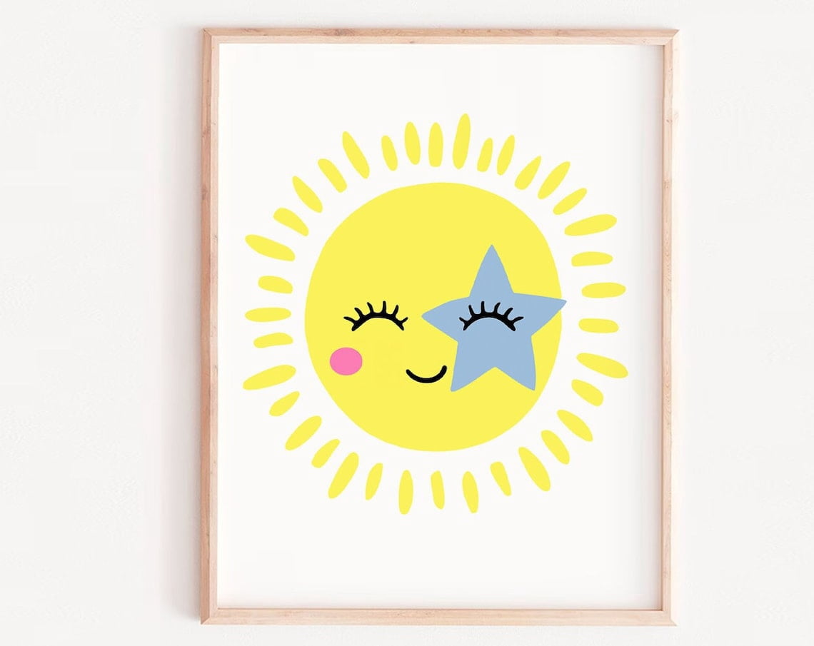 Here Comes The Sun Poster, Girls Nursery Sun, Yellow Nursery Print ...