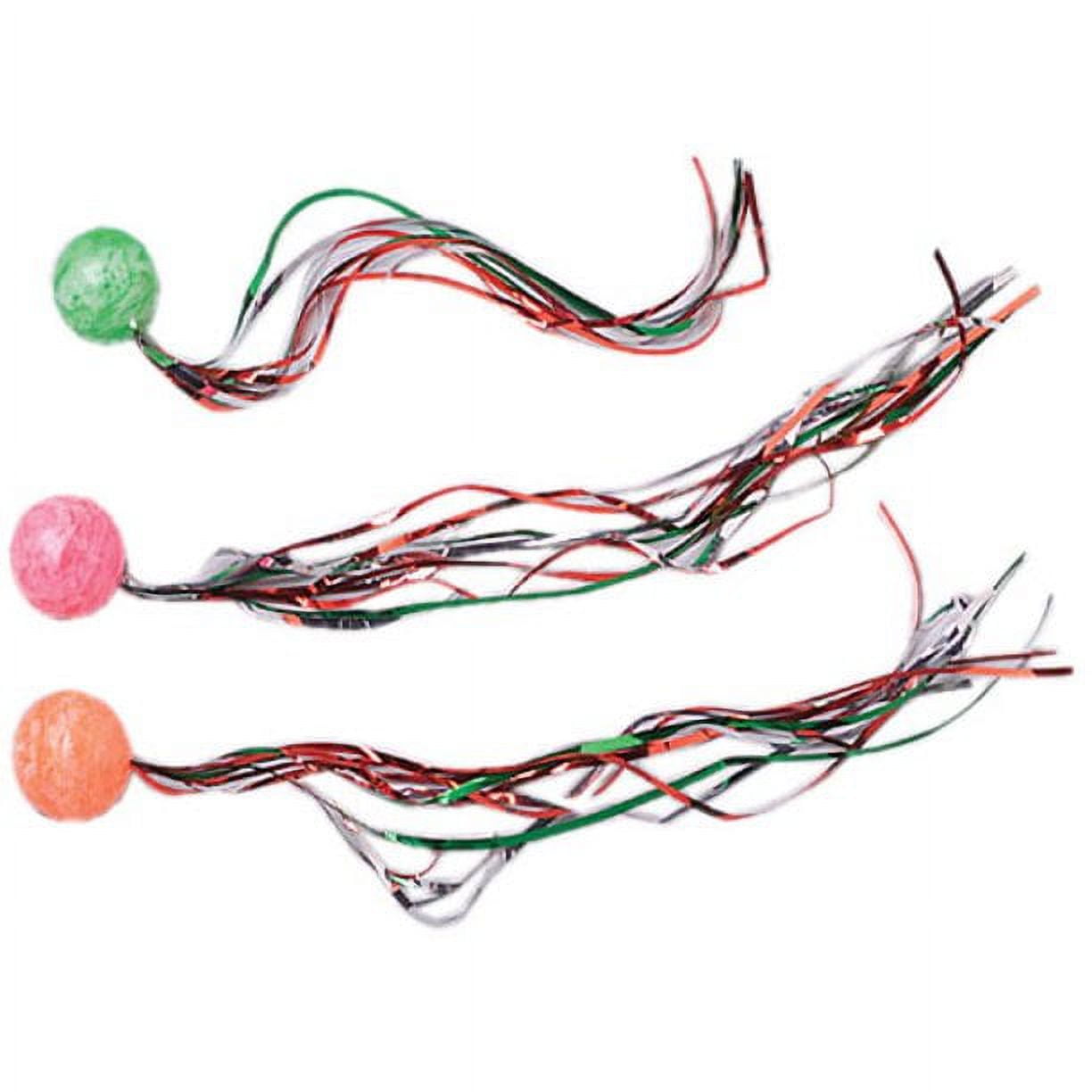 Comet Balls with Colorful Tinsel Streamers, High Bounce, Assorted ...