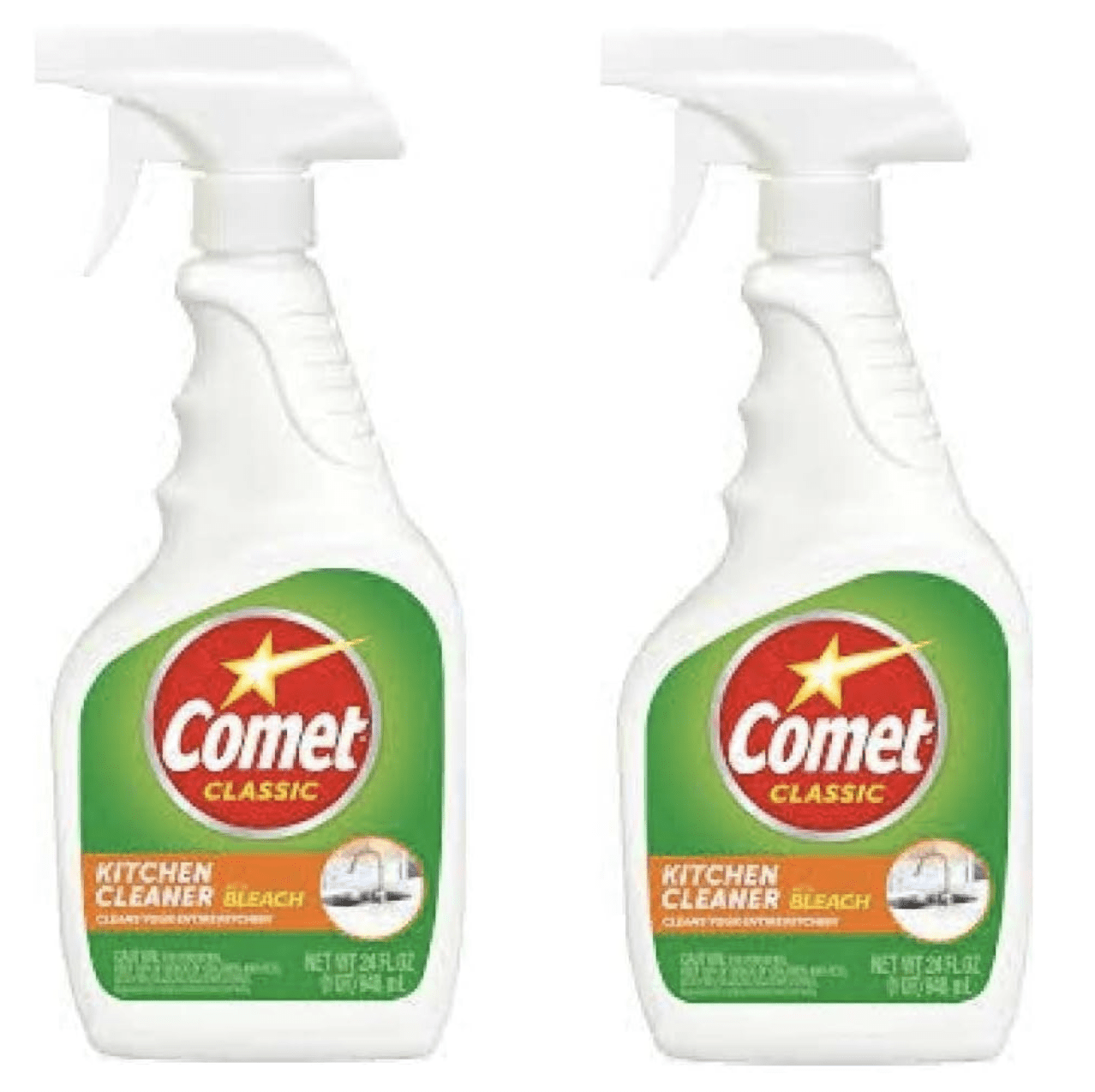 Comet Classic Kitchen Cleaner with Bleach 24 oz. Pack of 2 - Walmart.com