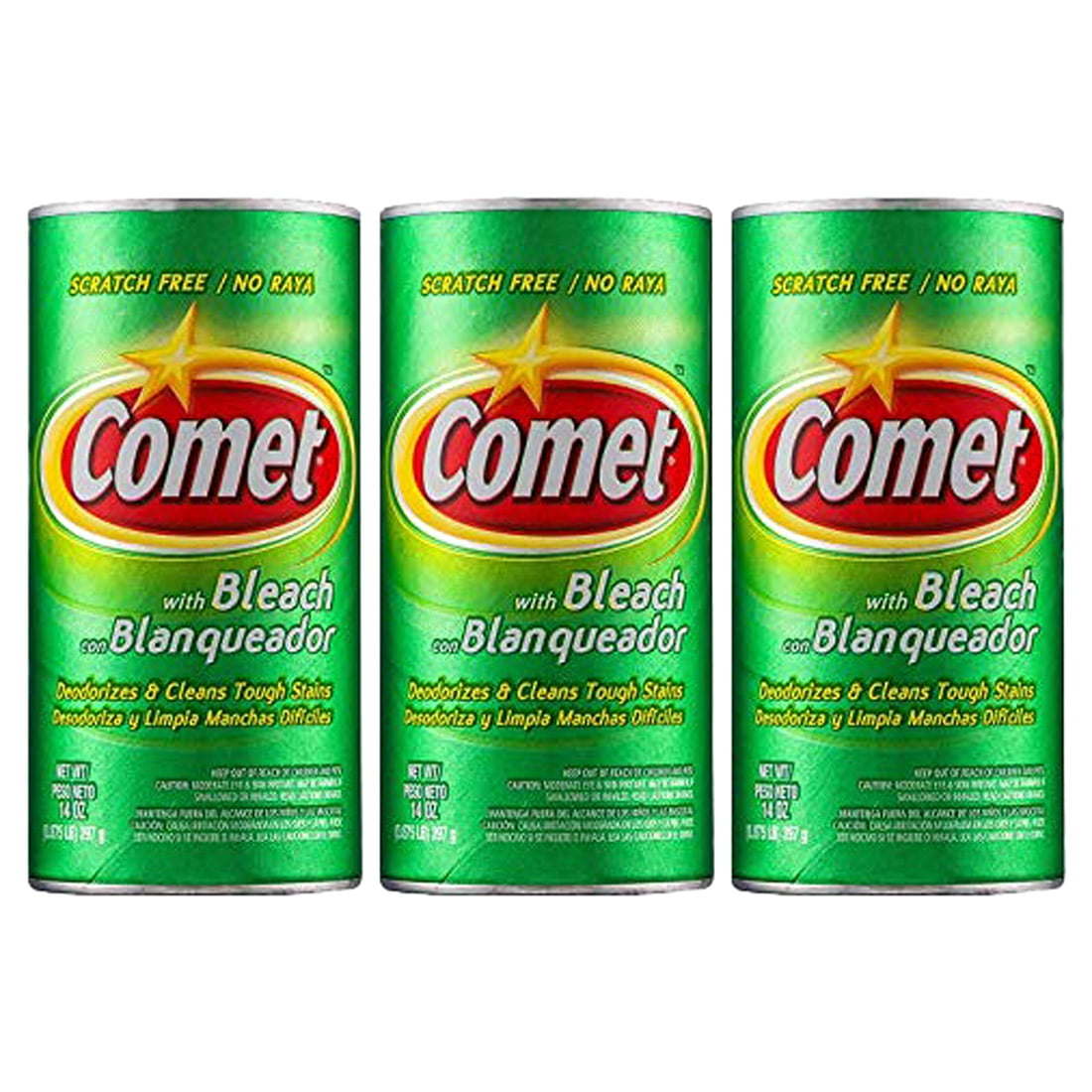 Comet Cleaner with Bleach Powder 14-Ounces | Scratch-Free | 3-Pack ...