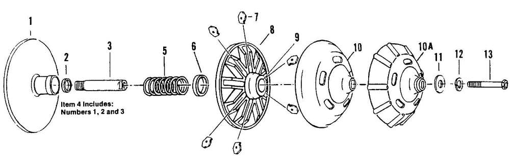 Comet Clutch Parts 209946A Fixed Face with Stem and Spacer Kit for 94-C ...