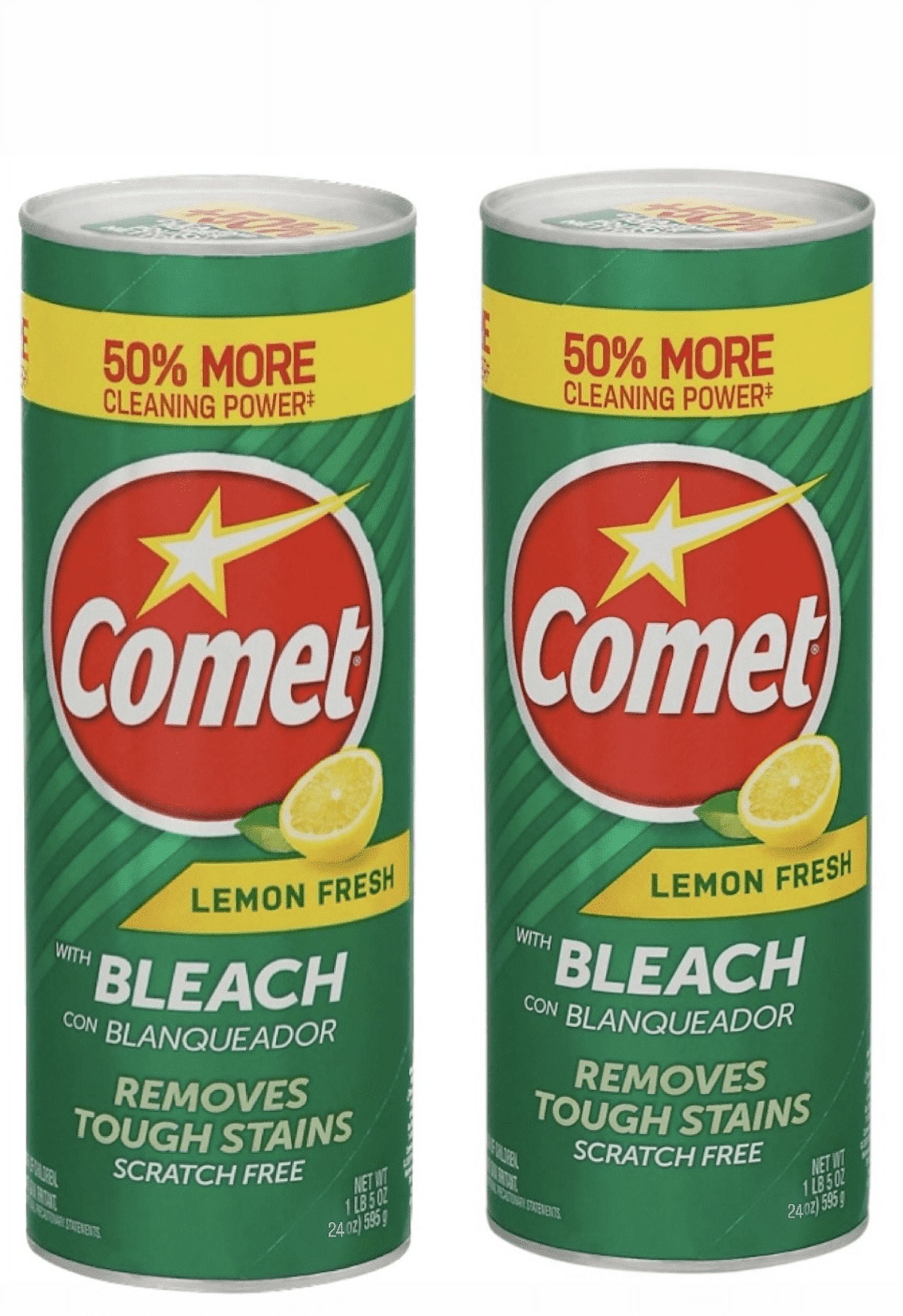 Comet Lemon Fresh Powder Cleanser with Bleach 24 Oz, Cleans Stains, 2 ...