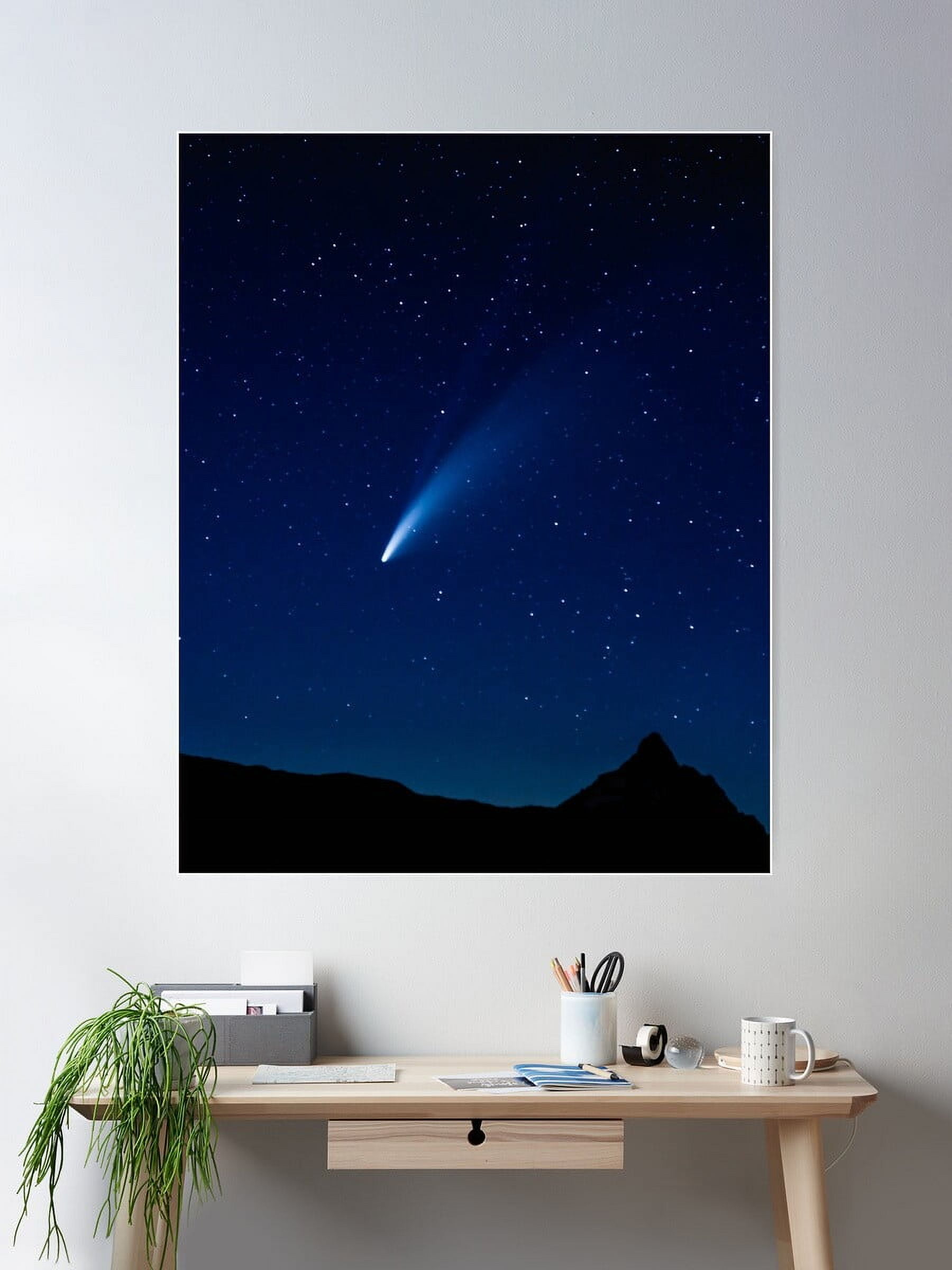Comet Neowise Night Sky C 2020 F3 Poster Wall Art, Modern Wall Decor ...