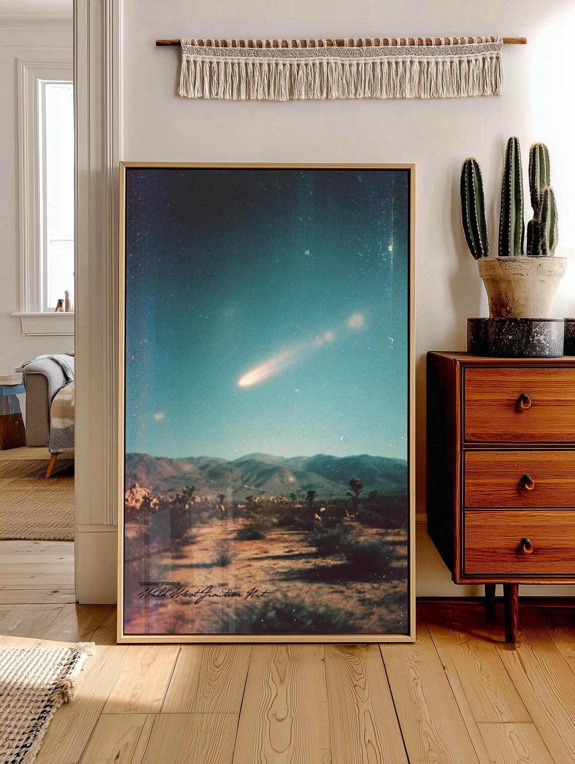 Comet Over Joshua Tree Desert Night Sky Photography Print — Meteor ...