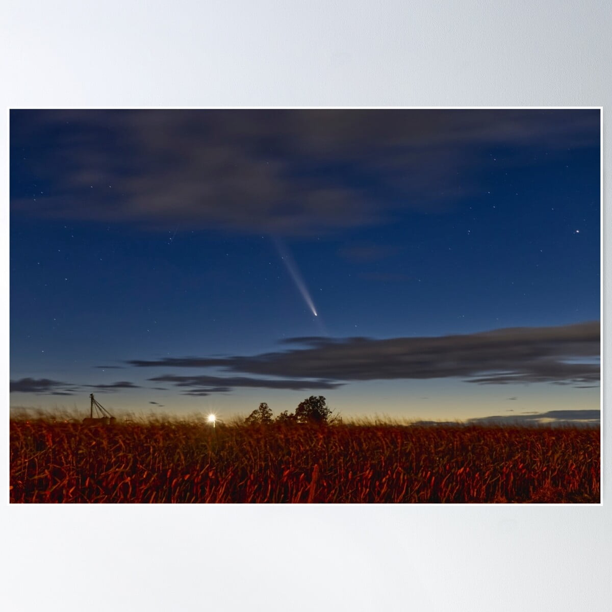 Comet Tsuchinshan-Atlas Comet In The Night Sky Poster Wall Art, Modern ...