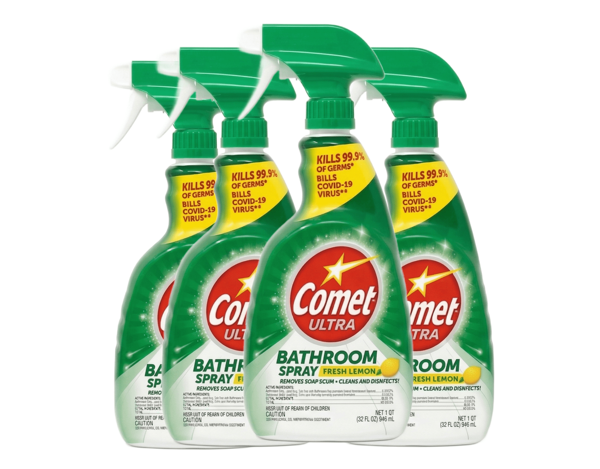Comet Ultra Disinfecting Bathroom Cleaner Spray, Lemon Scent, 32 oz ...