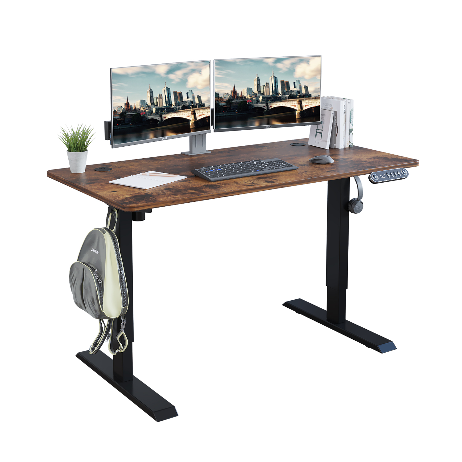 MXTARK Electric Height Adjustable Standing Desk（Roller）, Stand Up Desk ...