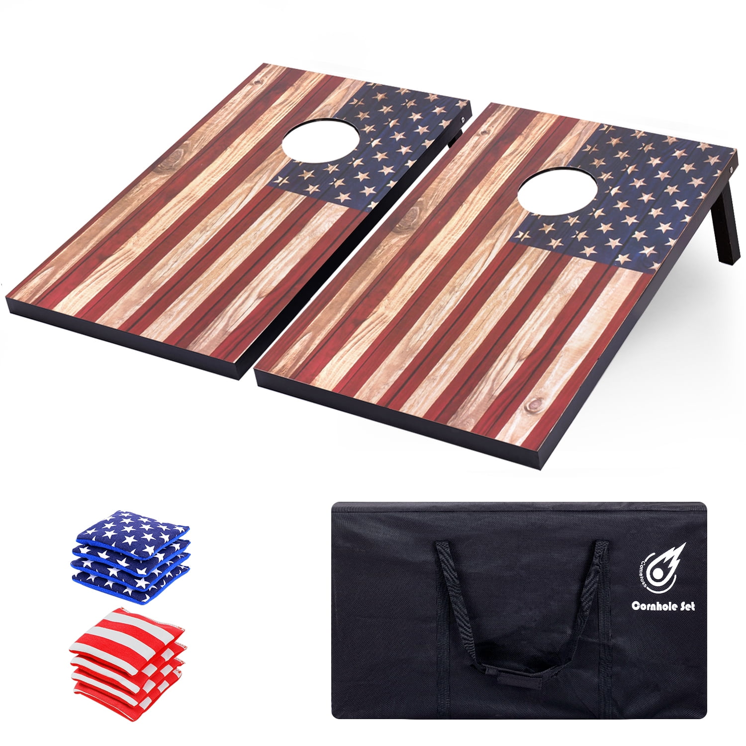 Cometoss Classic Cornhole Set 3'x2' Outdoor Games- Includes 2 MDF Wood ...