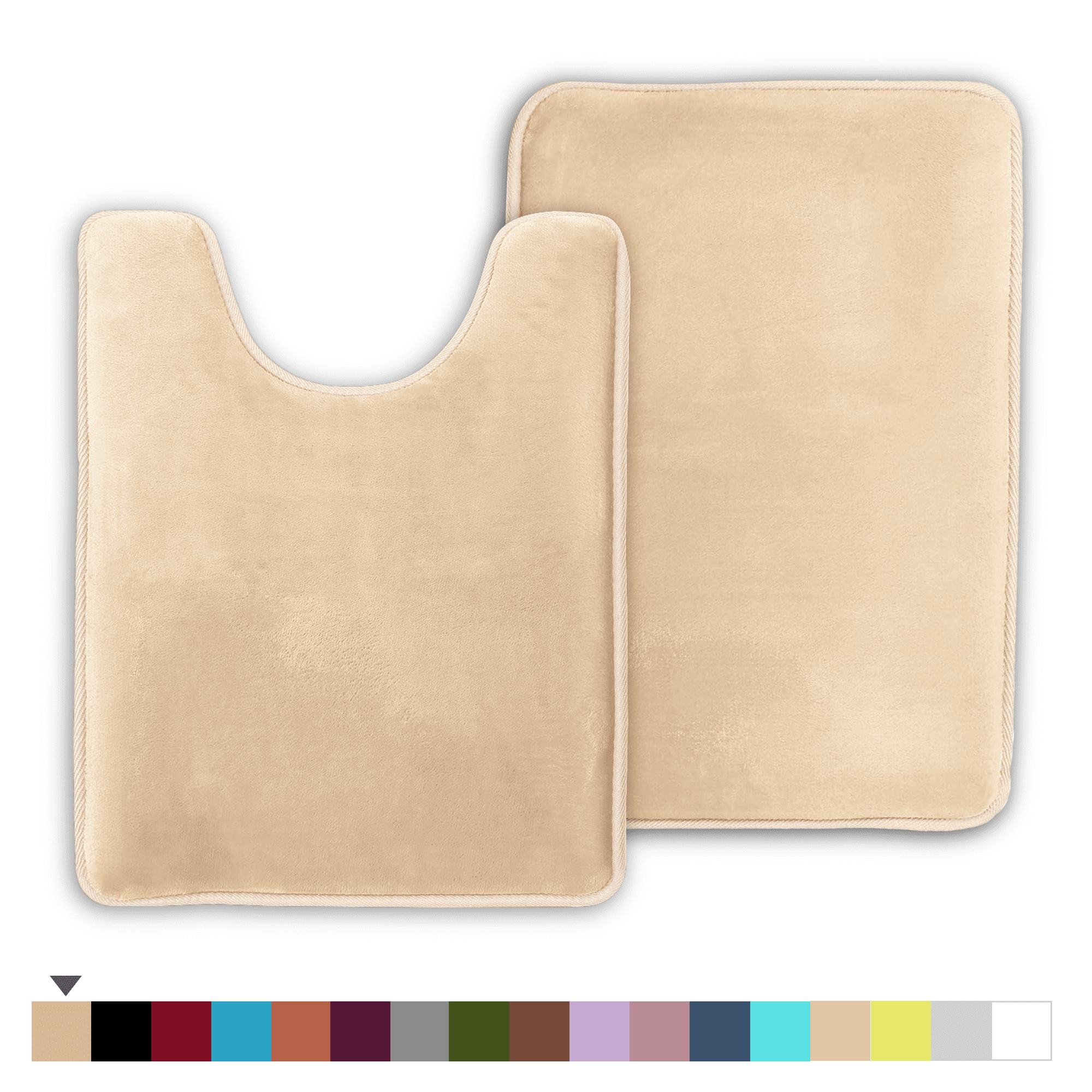 ComfiTime 2 Piece Bathroom Rugs Set – Thick Memory Foam, Non-Slip Bath ...