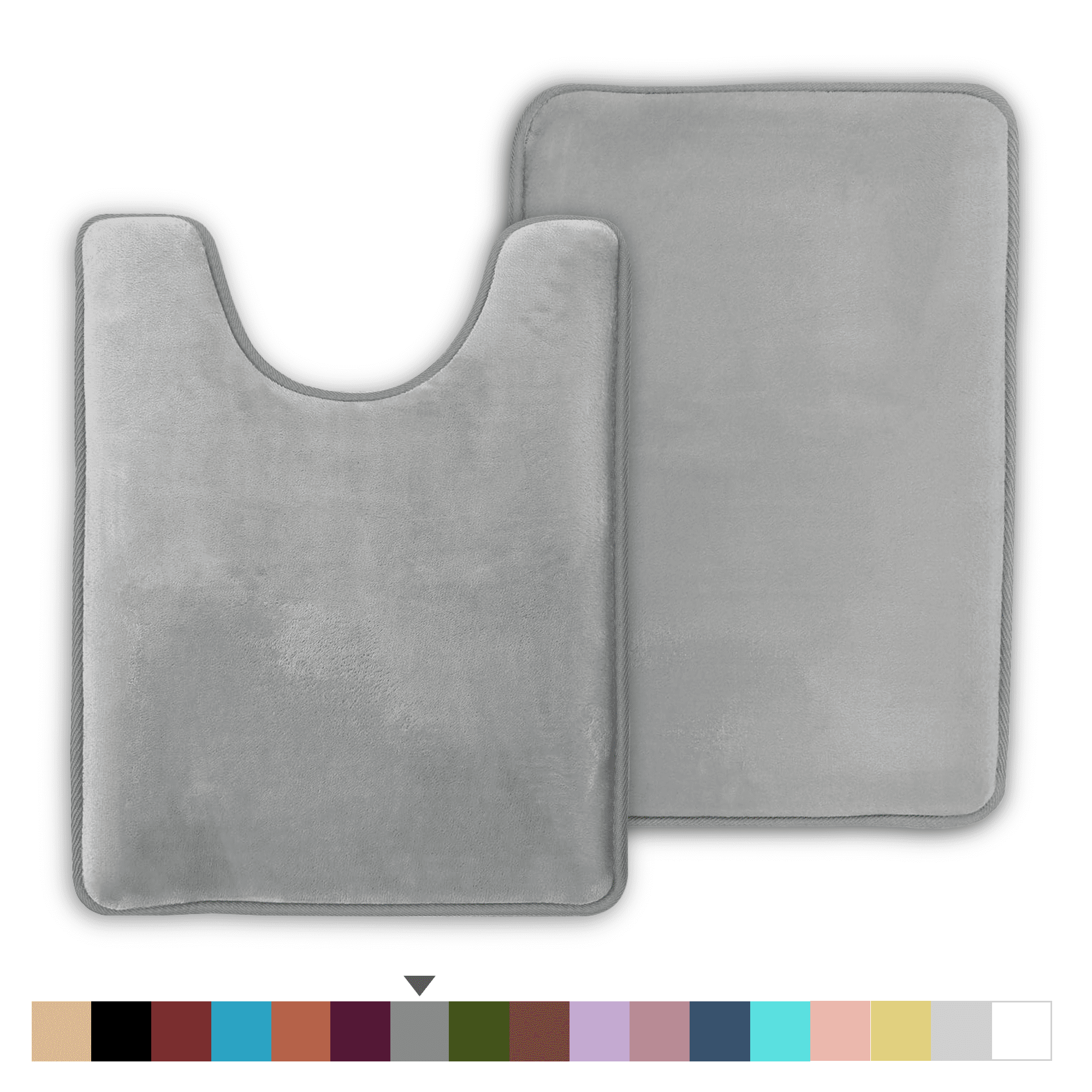 ComfiTime 2 Piece Bathroom Rugs Set – Thick Memory Foam, Non-Slip Bath ...