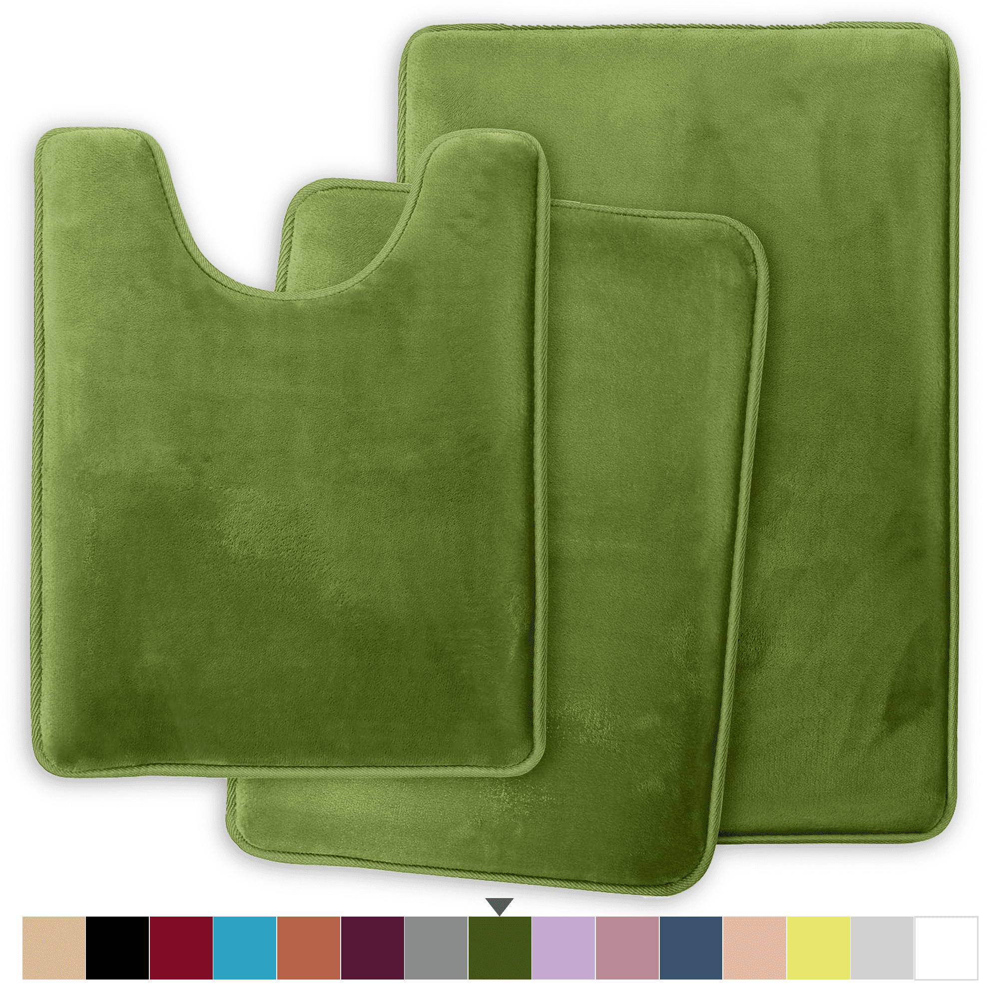 ComfiTime 3 Piece Bathroom Rugs Set – Thick Memory Foam, Non-Slip Bath ...