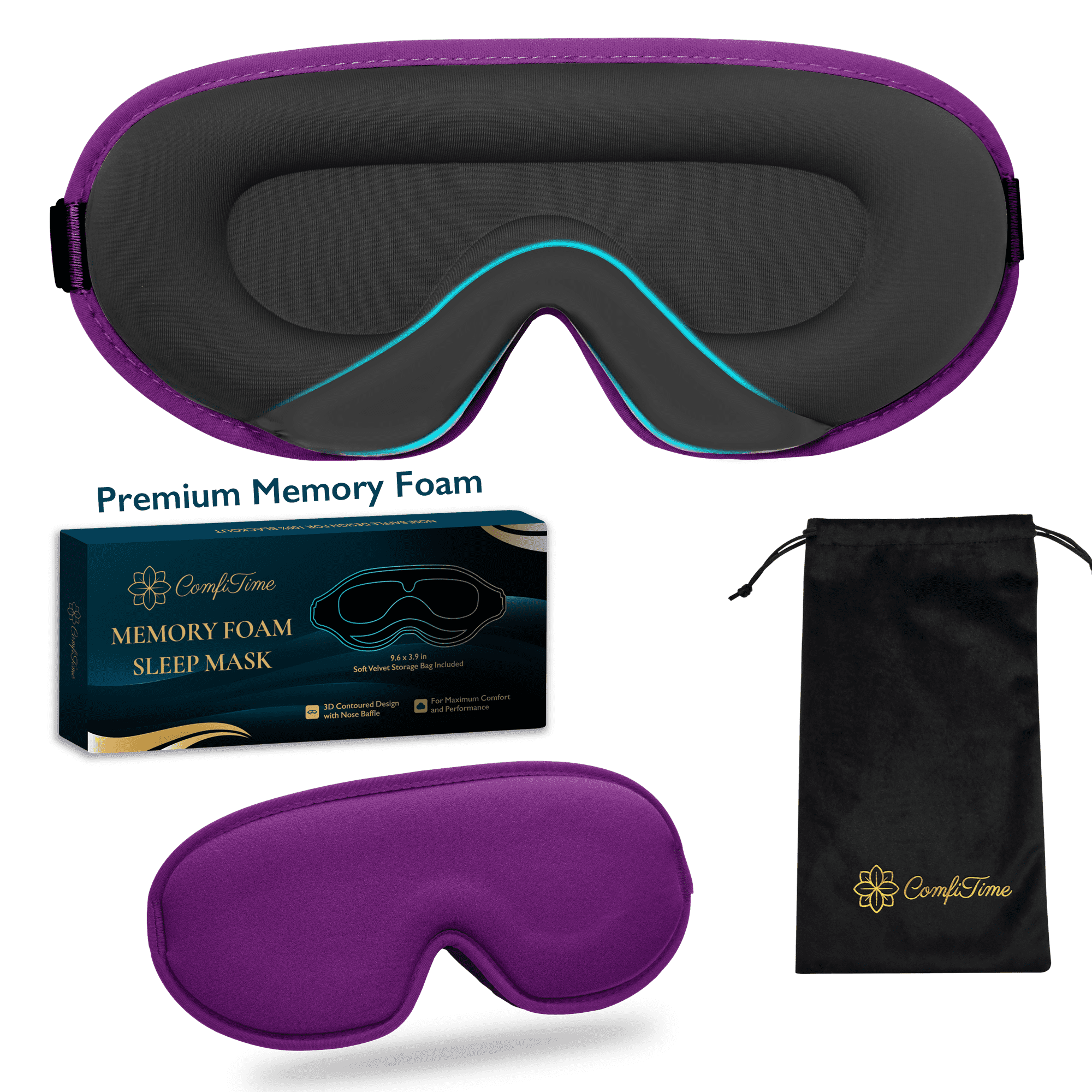 ComfiTime 3D Sleep Mask - 100% Blackout Eye Mask for Sleeping, Eye ...