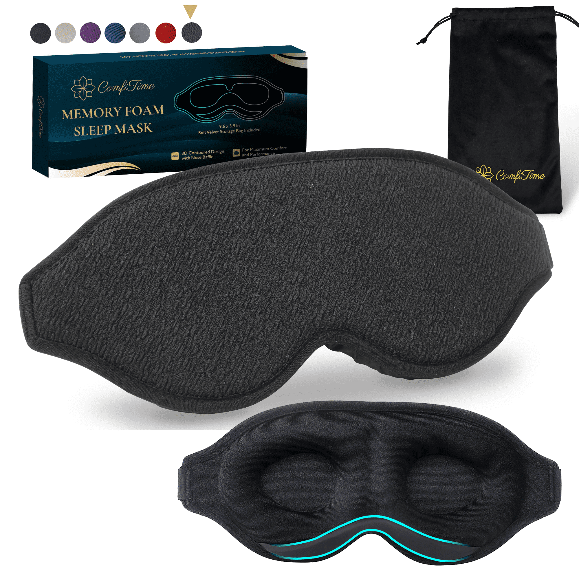 ComfiTime 3D Sleep Mask - 100% Blackout Eye Mask for Sleeping, Eye ...