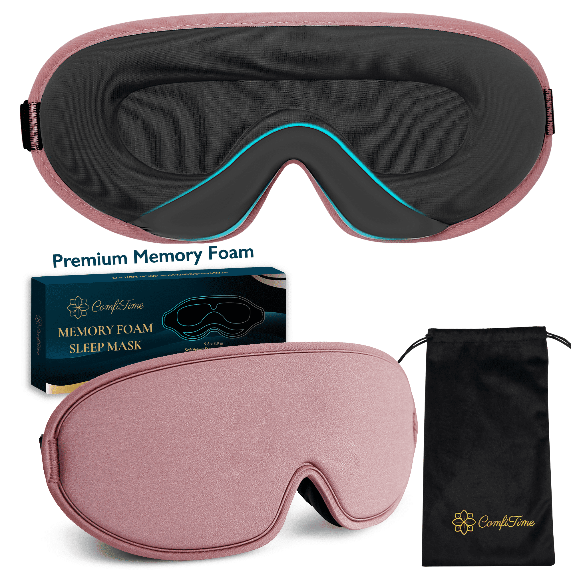 ComfiTime 3D Sleeping Masks for Adults, Blackout Contoured Eye Mask ...