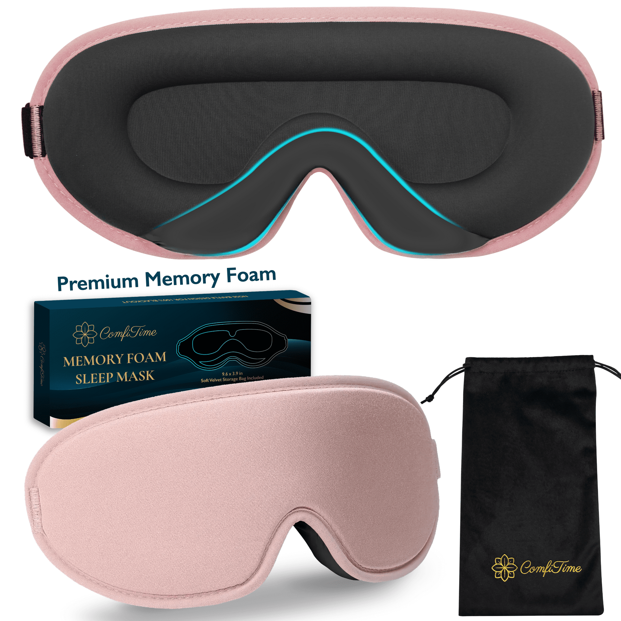 ComfiTime 3D Sleep Mask - 100% Blackout Eye Mask for Sleeping, Eye ...