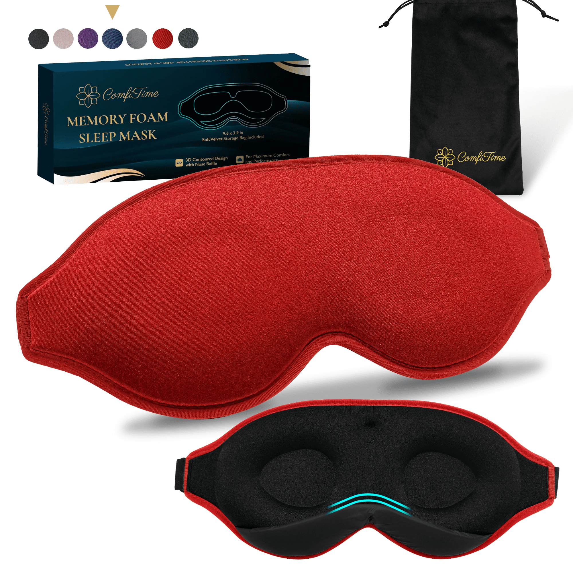 ComfiTime 3D Sleep Mask - 100% Blackout Mask for Adults and Youths ...