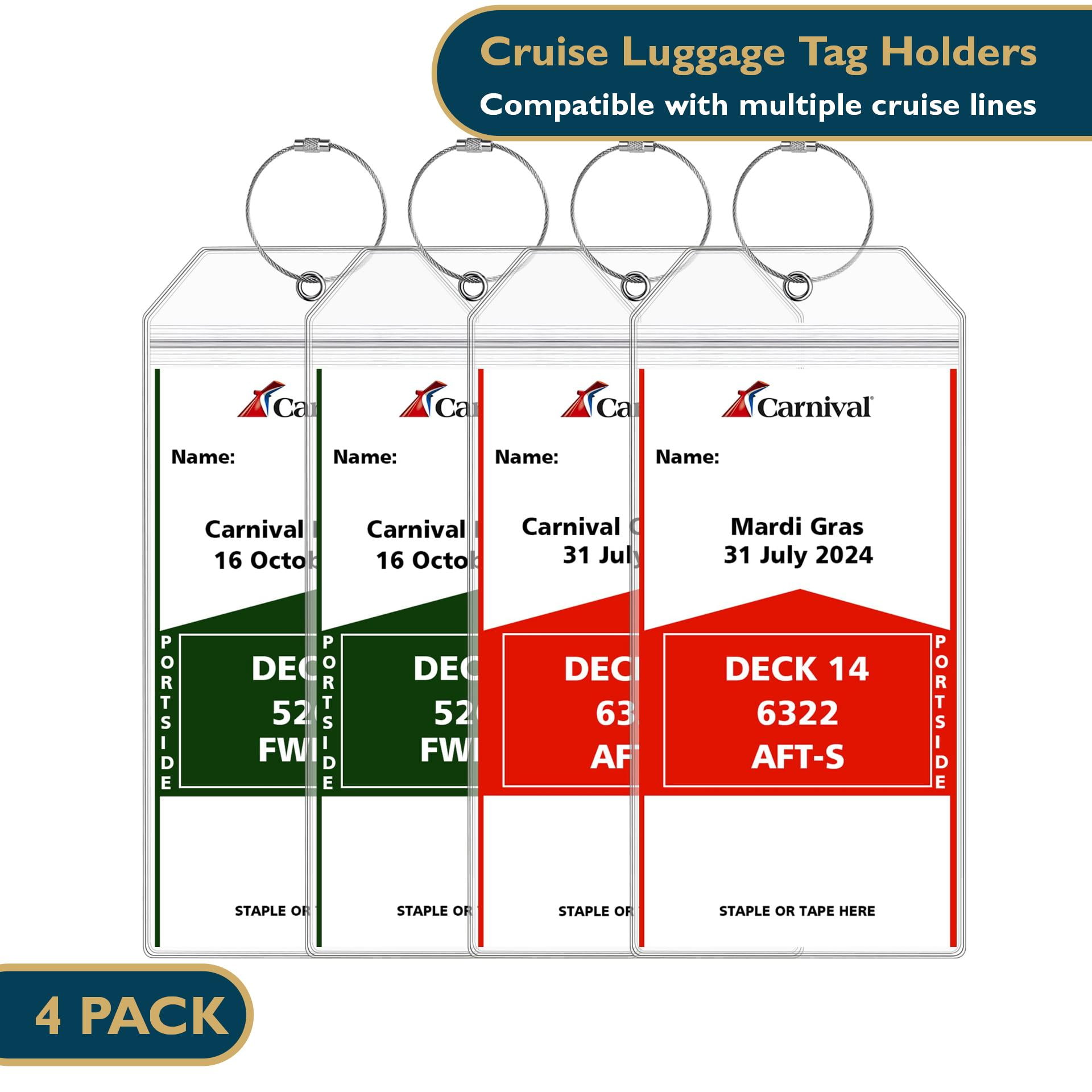 ComfiTime Cruise Luggage Tag Holders, 4Pack Waterproof Clear Luggage ...