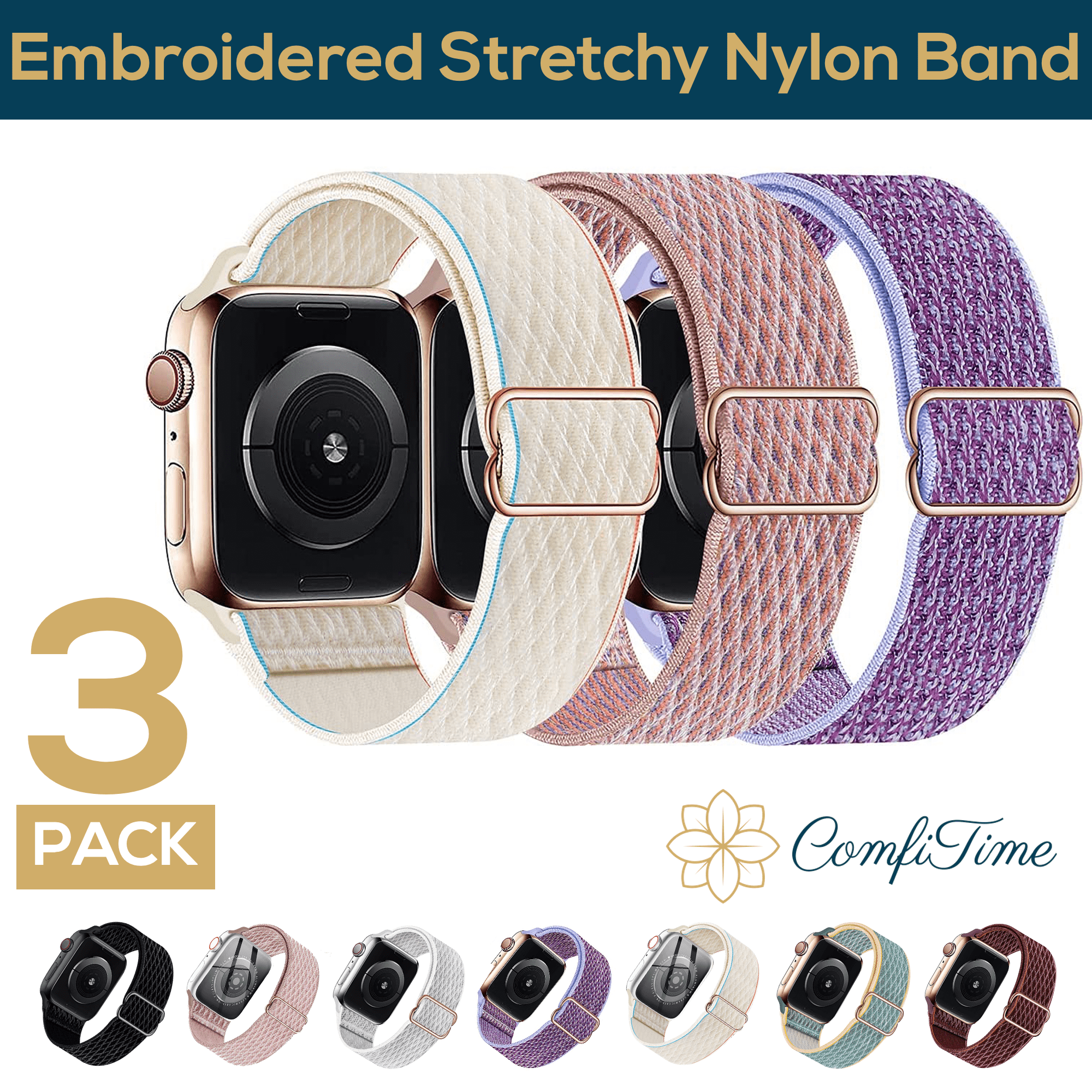 ComfiTime Apple Watch Band – Stretchy Nylon Sport Band, Solo Loop ...
