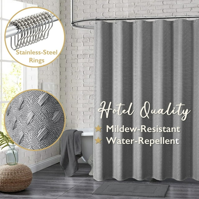ComfiTime Hotel-Quality Shower Curtain, Water-Repellent, Mold-Resistant ...