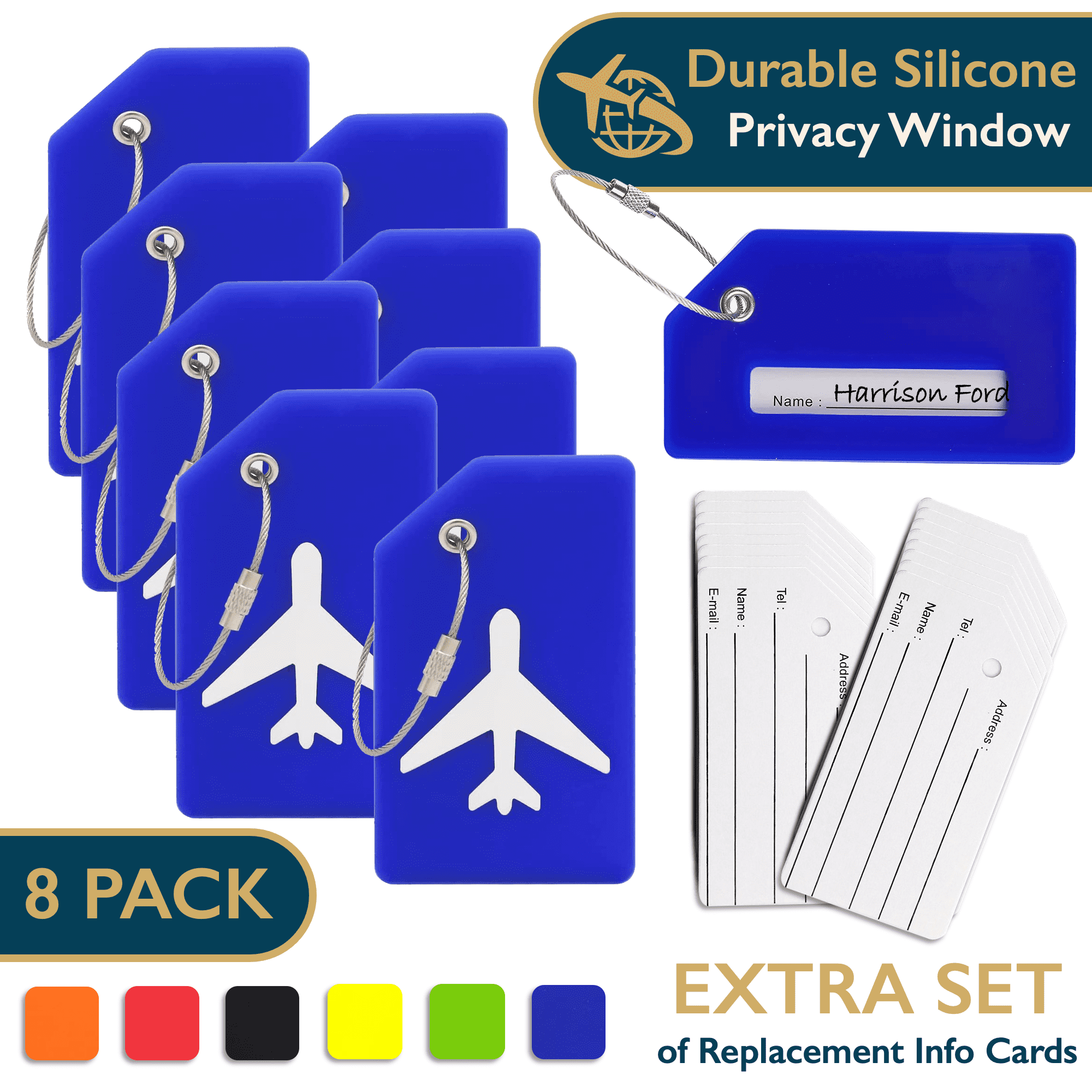ComfiTime Silicone Luggage Tags, TSA Approved Privacy Identifier ...