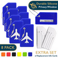 ComfiTime 8-Pack Blue Luggage Tags - TSA Approved Silicone for ...