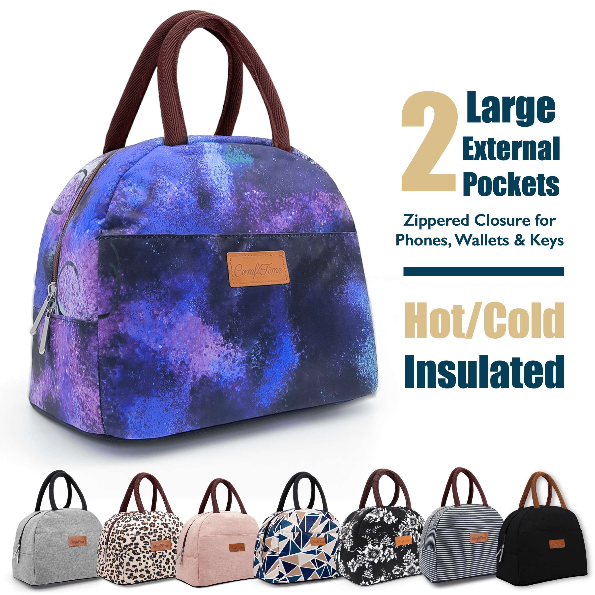 ComfiTime Large Capacity Insulated Lunch Bag for Adults and Teens ...