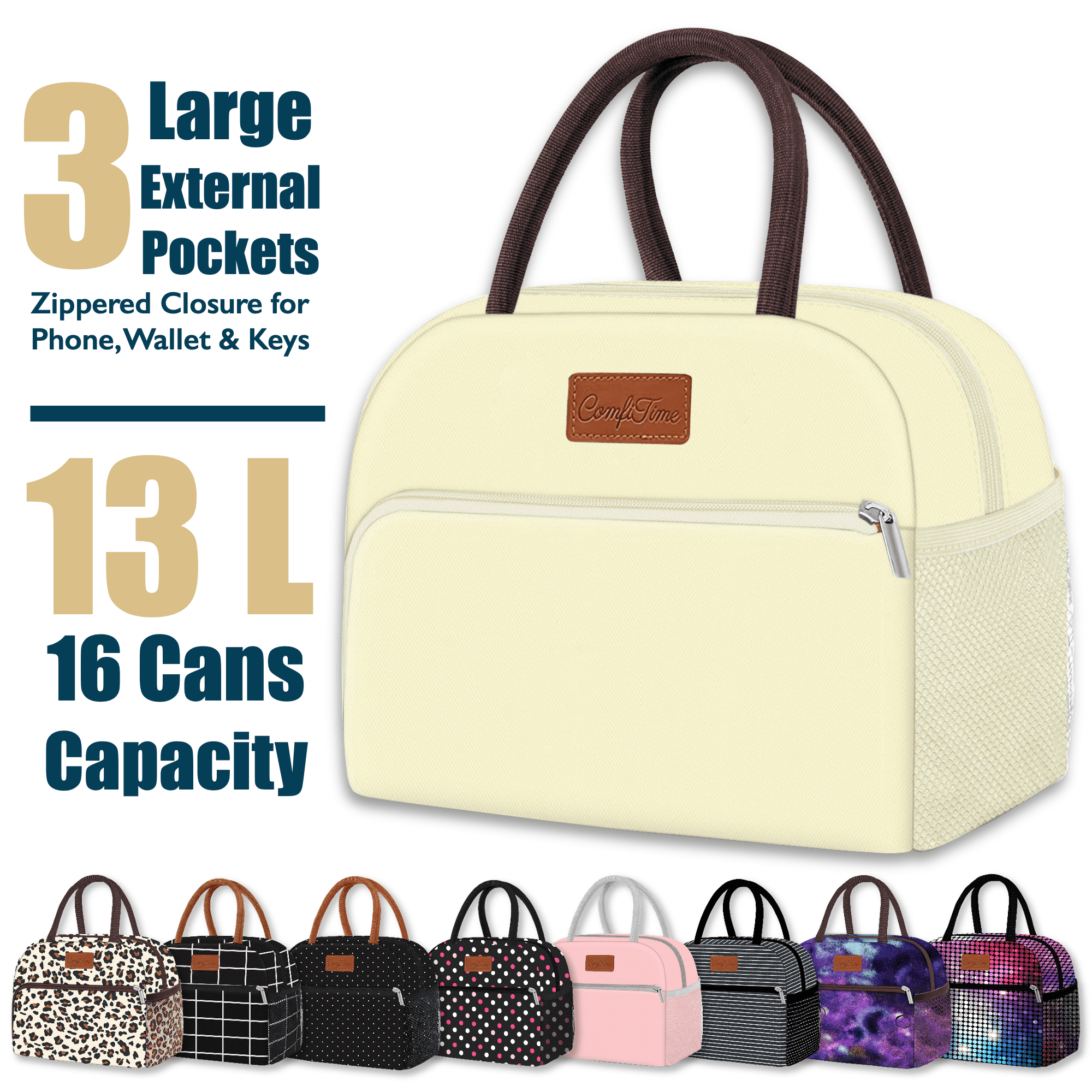 ComfiTime Lunch Bag - Insulated Lunch Box for Women, Large Capacity ...