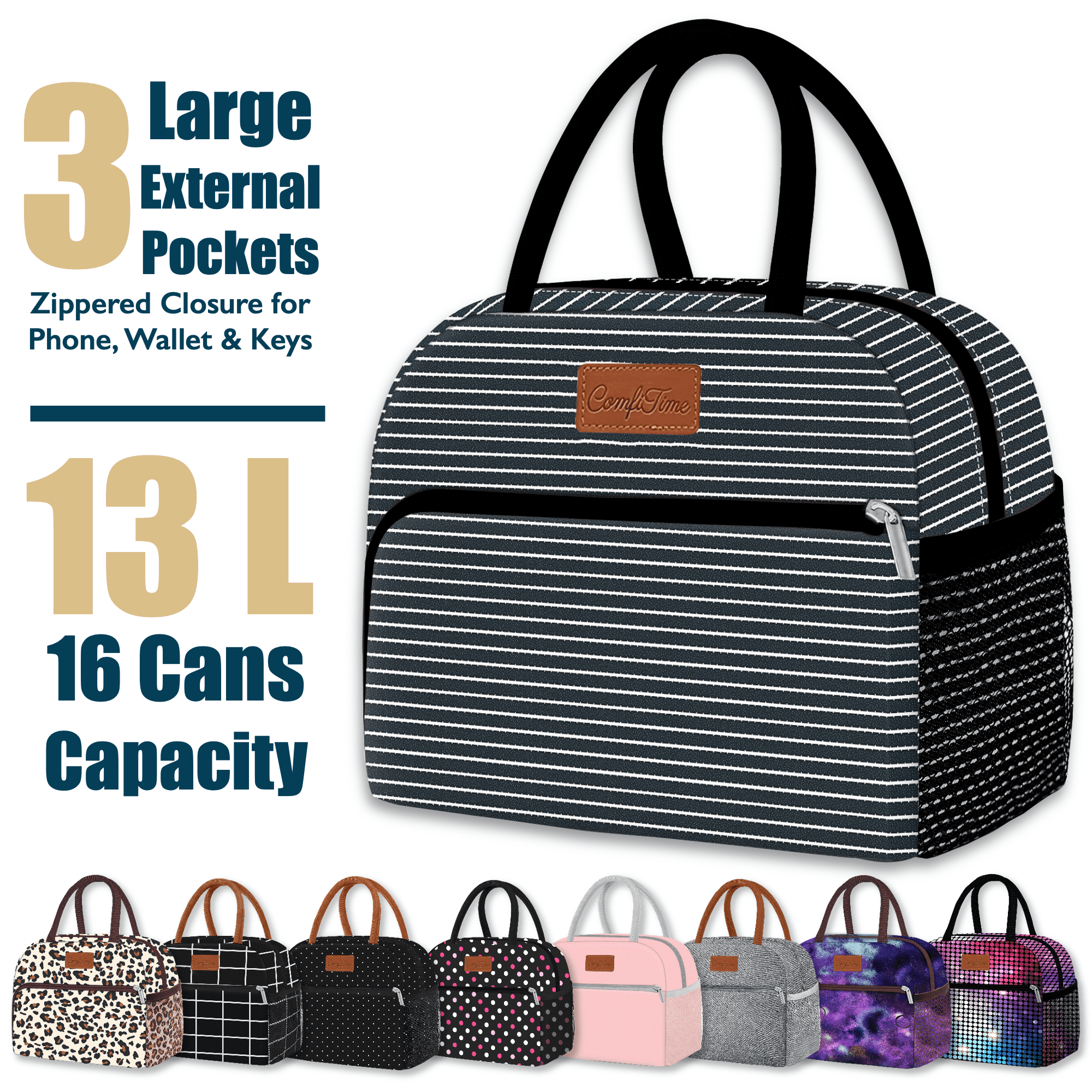 ComfiTime Lunch Bag - Insulated Lunch Box for Women, Large Capacity ...