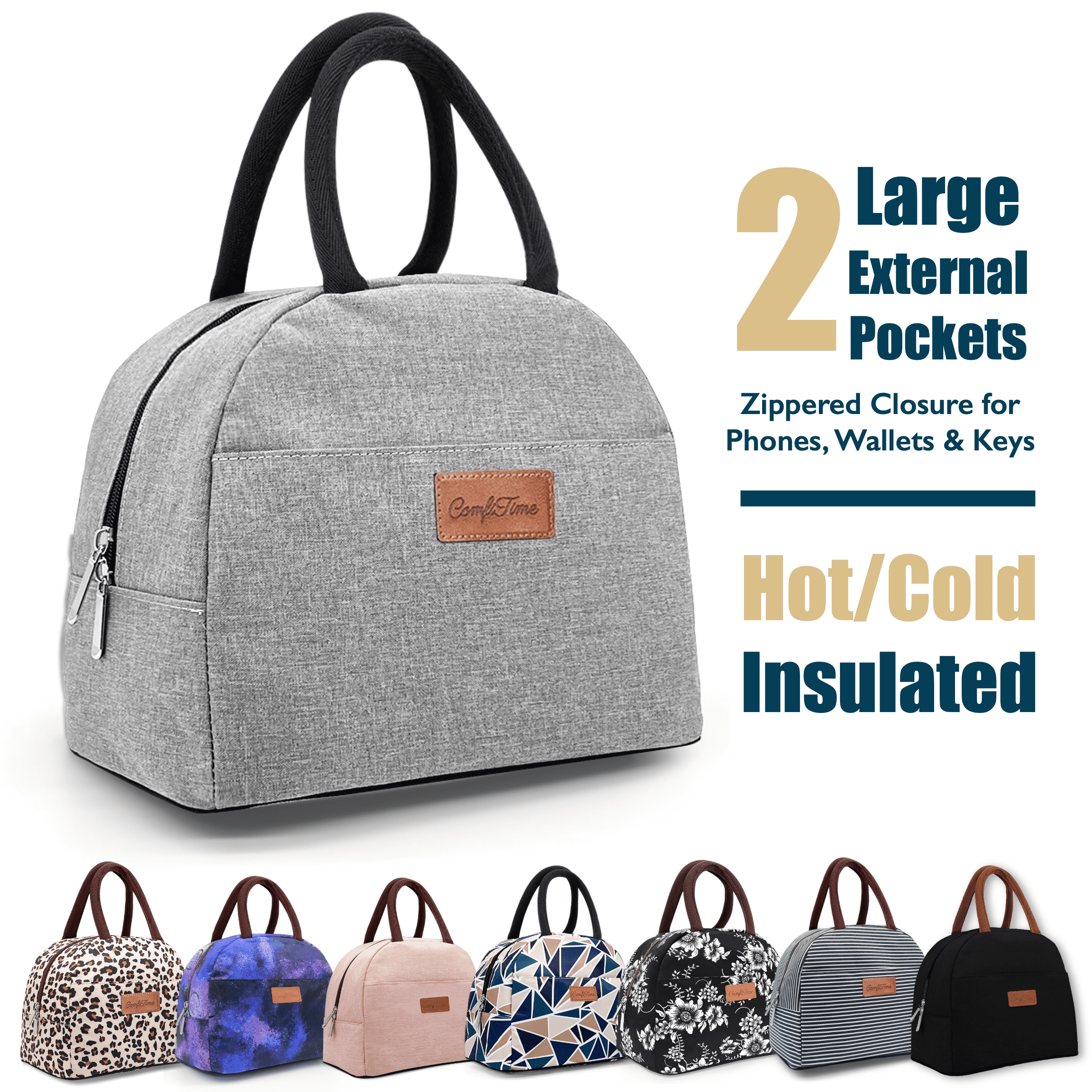 ComfiTime Insulated Lunch Bag, 8L Capacity, Durable, Self-Standing ...