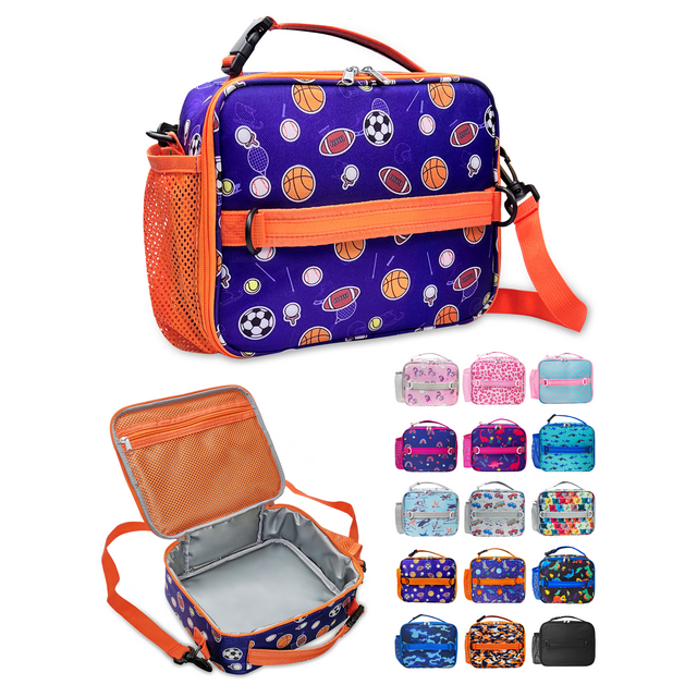 ComfiTime Kids Lunch Box - Insulated with Zipper Pockets, Bottle Holder ...