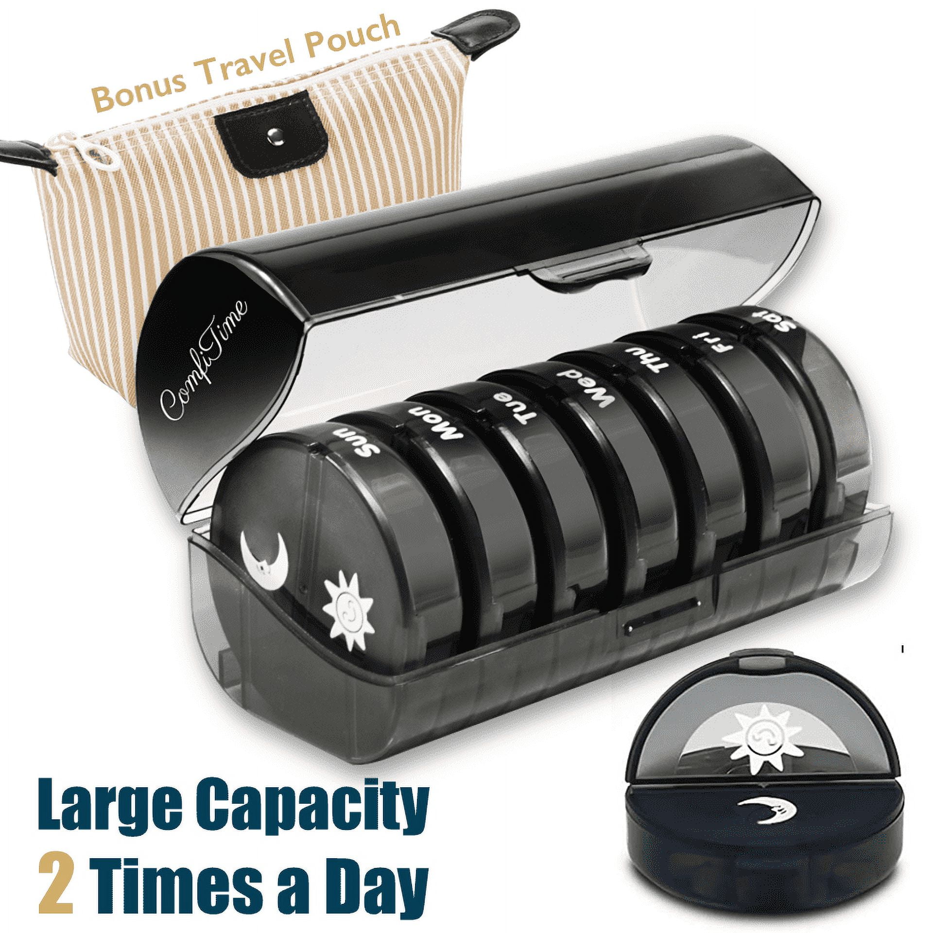 ComfiTime Pill Organizer, Weekly Travel Pill Box, 7 Day AM/PM ...