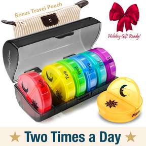 Pill Thing 7-Day Weekly Pill Box Organizer Case, Secure Small Travel ...