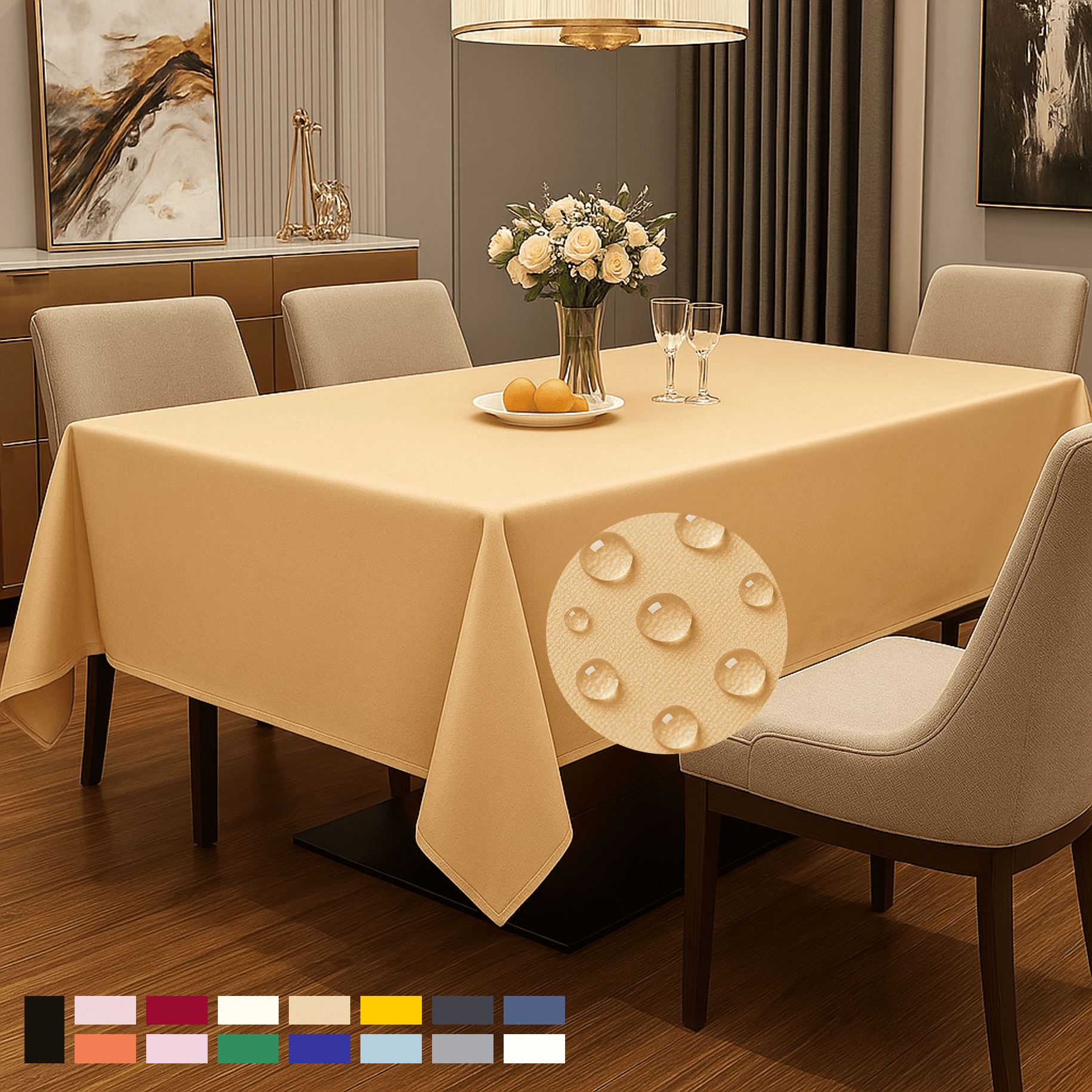 ComfiTime Tablecloth – 54 x 120 Durable Polyester Fabric Table Cover ...