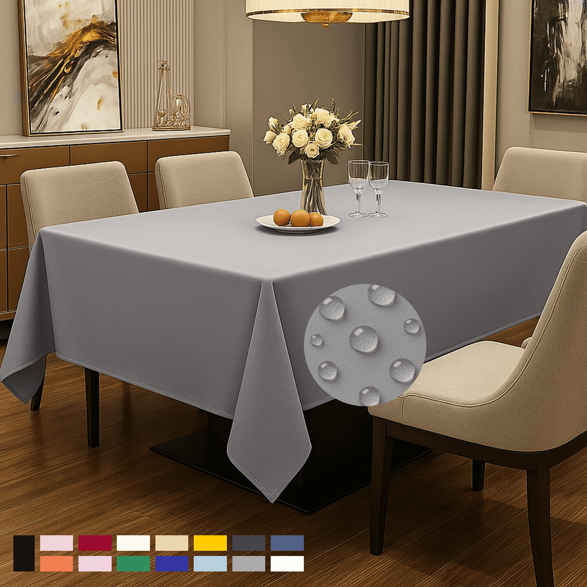 ComfiTime Tablecloth – 60 x 120 Durable Polyester Fabric Table Cover ...