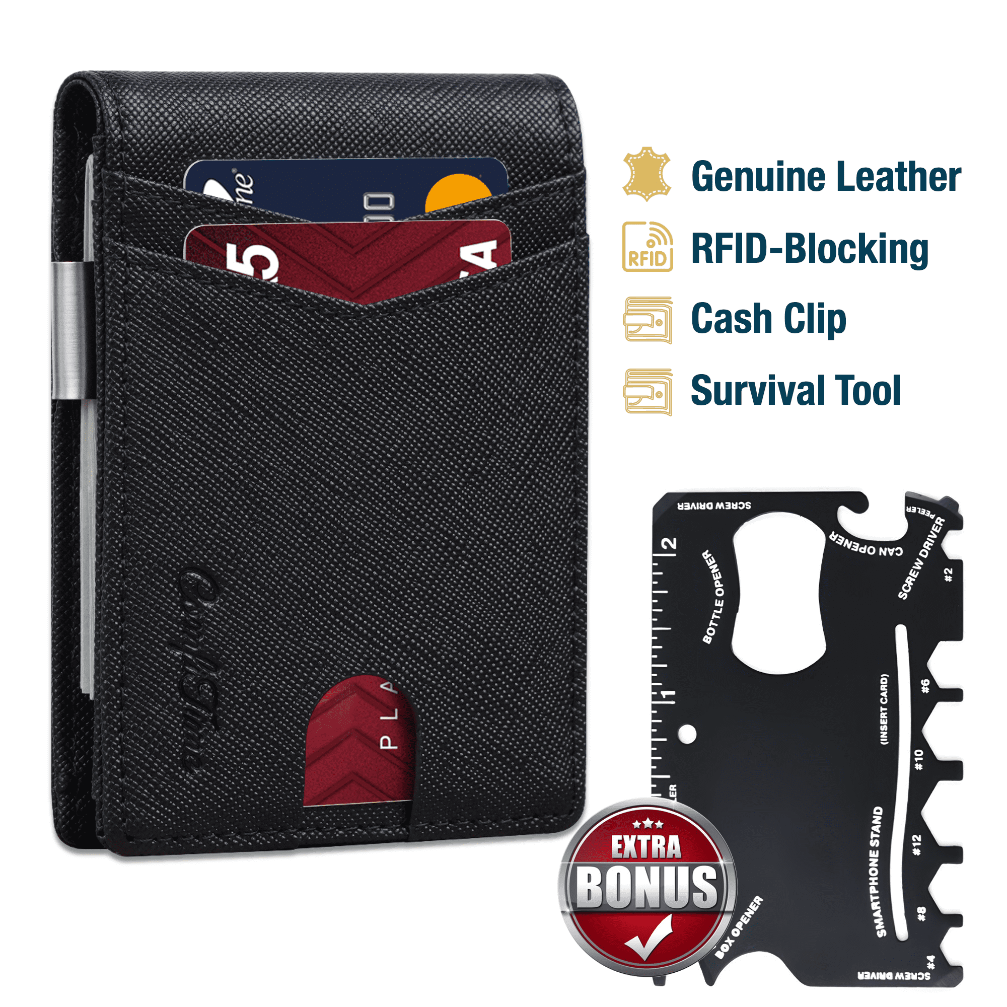 ComfiTime Wallet for Men Slim, RFID Blocking Men's Wallet W/ Money Clip ...