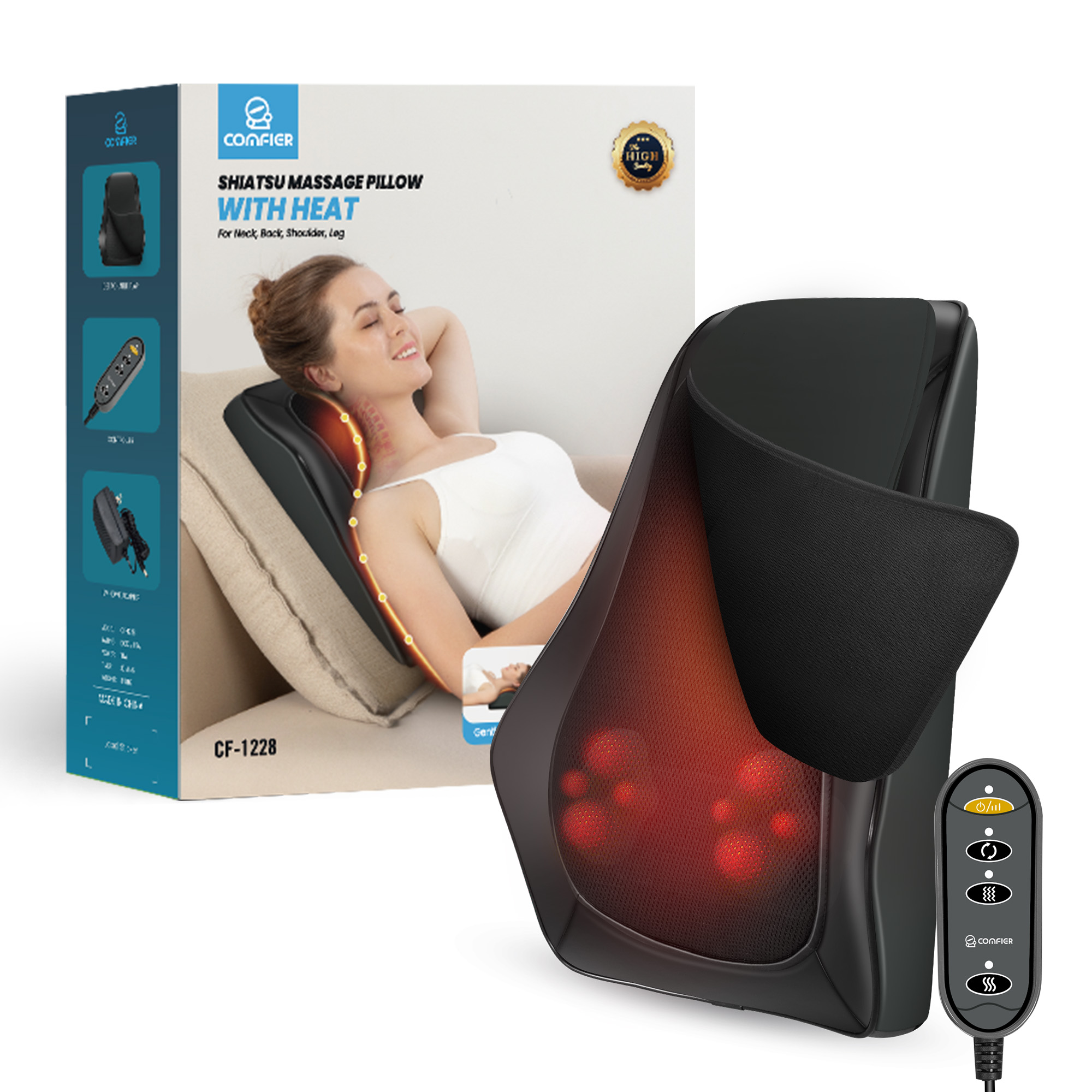 EvoFine 3D Electric Neck Massager - Portable 6 Modes Adjustable 15 ...
