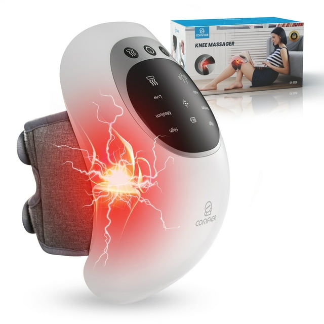 Comfier Cordless Heated Knee Massager With Vibration Rechargeable Foot And Shoulder Massager Led