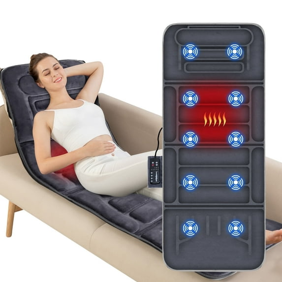 Comfier Full Body Massage Mat, 10 Vibration Motors, Heat Therapy, Plush Fabric, Gray - Walmart.com