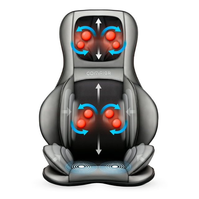 Comfier Neck Back Massager with Heat, Electric Kneading Massage Chair ...