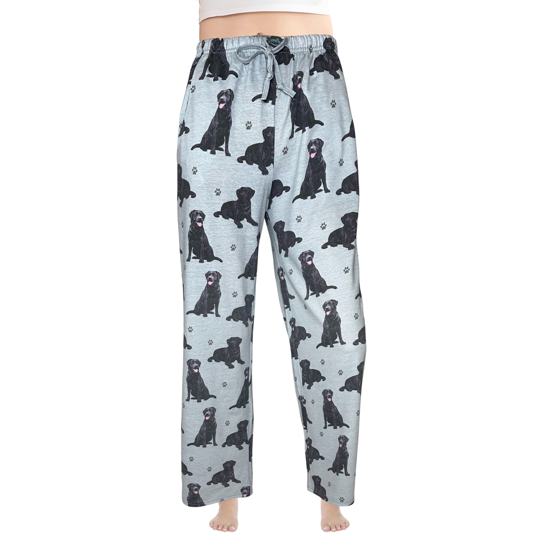Comfies Unisex Labrador Black Cotton Blend Pajama Bottoms - Dog PJs ...