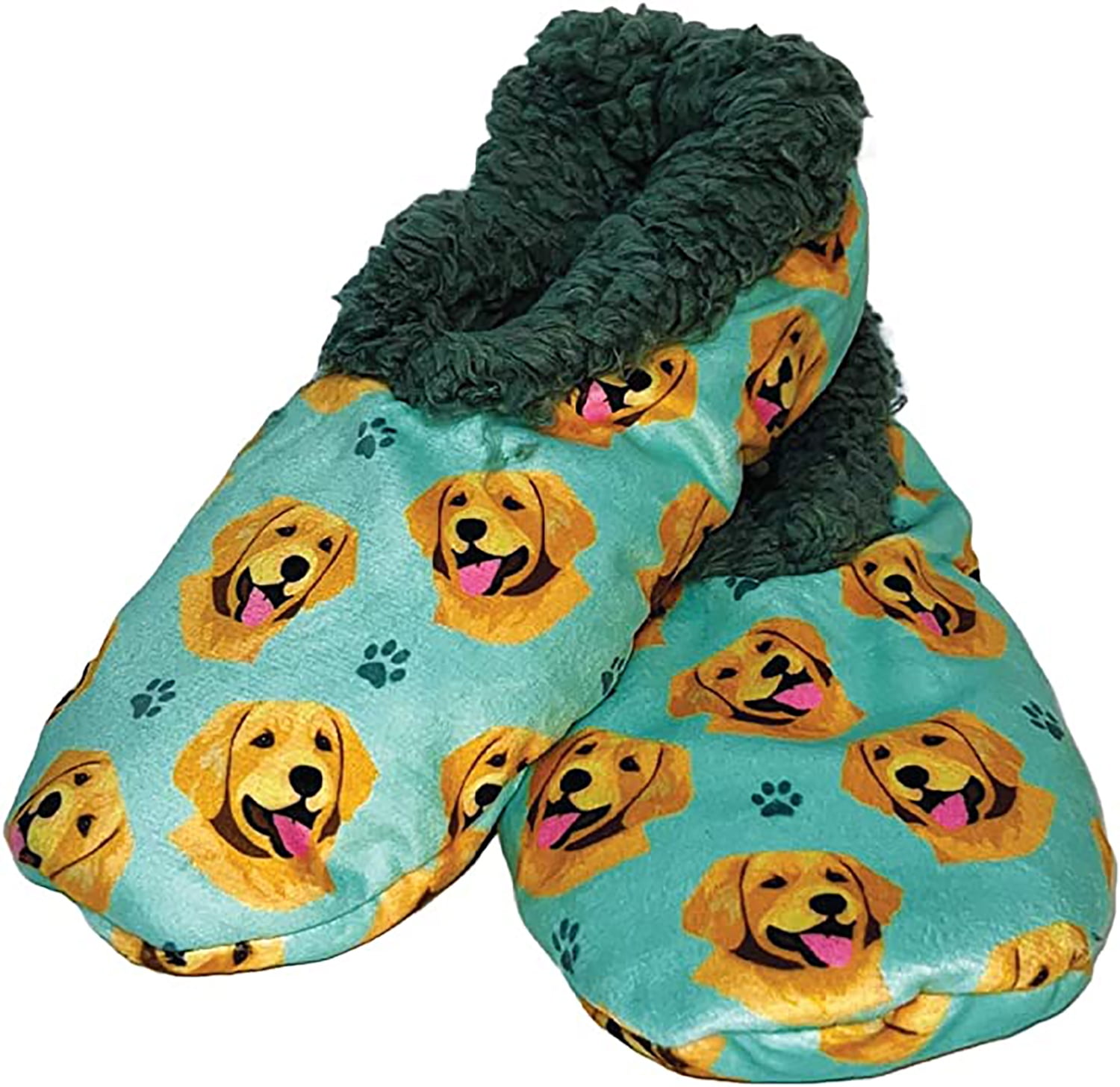 Comfies Womens Golden Retriever Fuzzy Dog Slippers - House Shoes ...