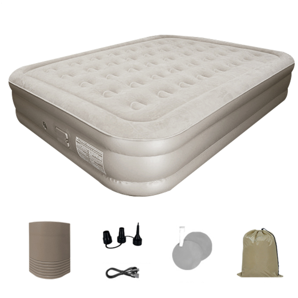 Comfort Air Bed Queen with Backrest, Camping Inflatable Mattress (59in ...