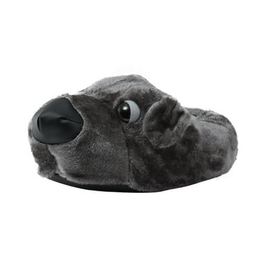 Onmygogo Fuzzy Bulldog Plush Slippers for Adults, Machine Washable ...