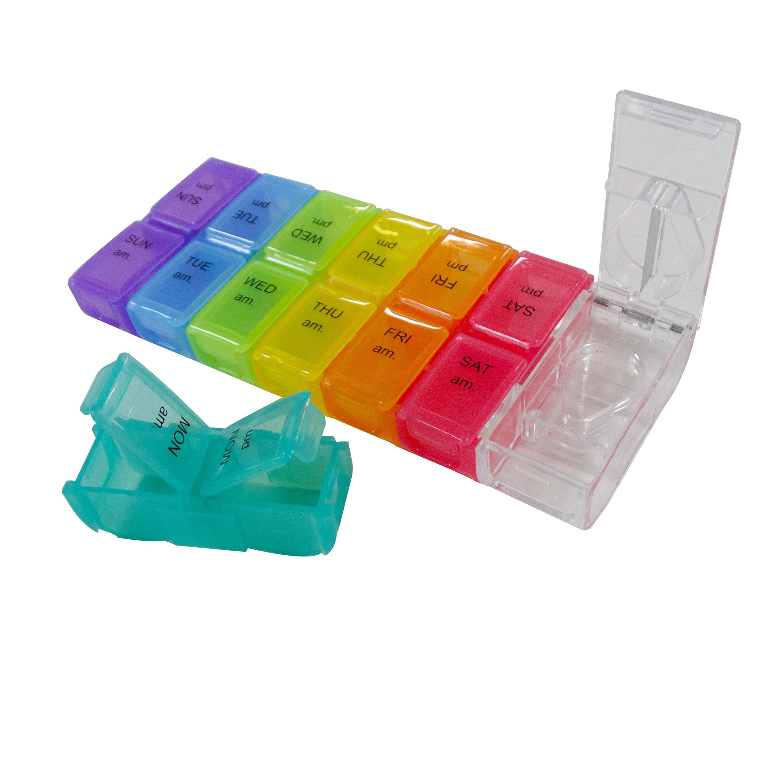 Comfort Axis Weekly 7 Days AM/PM Travel Pill Organizer, 2 Times a Day ...