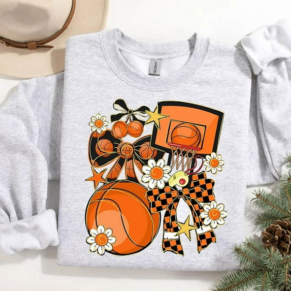 Comfort Basketball Mom Shirt, Coquette Basketball Tee, Cute Game Day ...