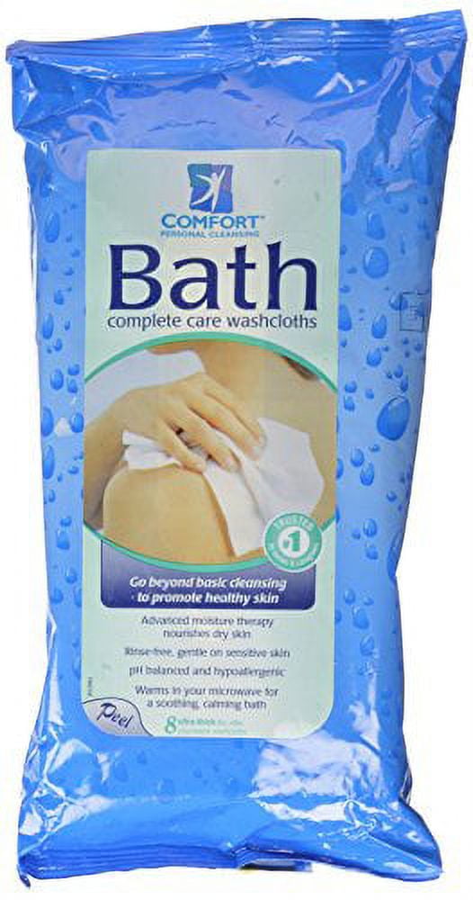 Comfort Bath! Personal Cleansing, Ultra-Thick Disposable Washcloths, 8 ...