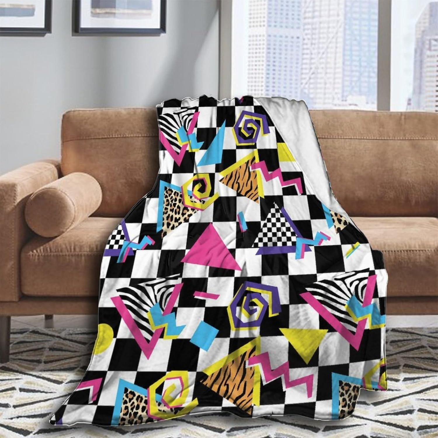 Comfort Black White Checkered Zebra Tiger Leopard Print Vintage Retro ...