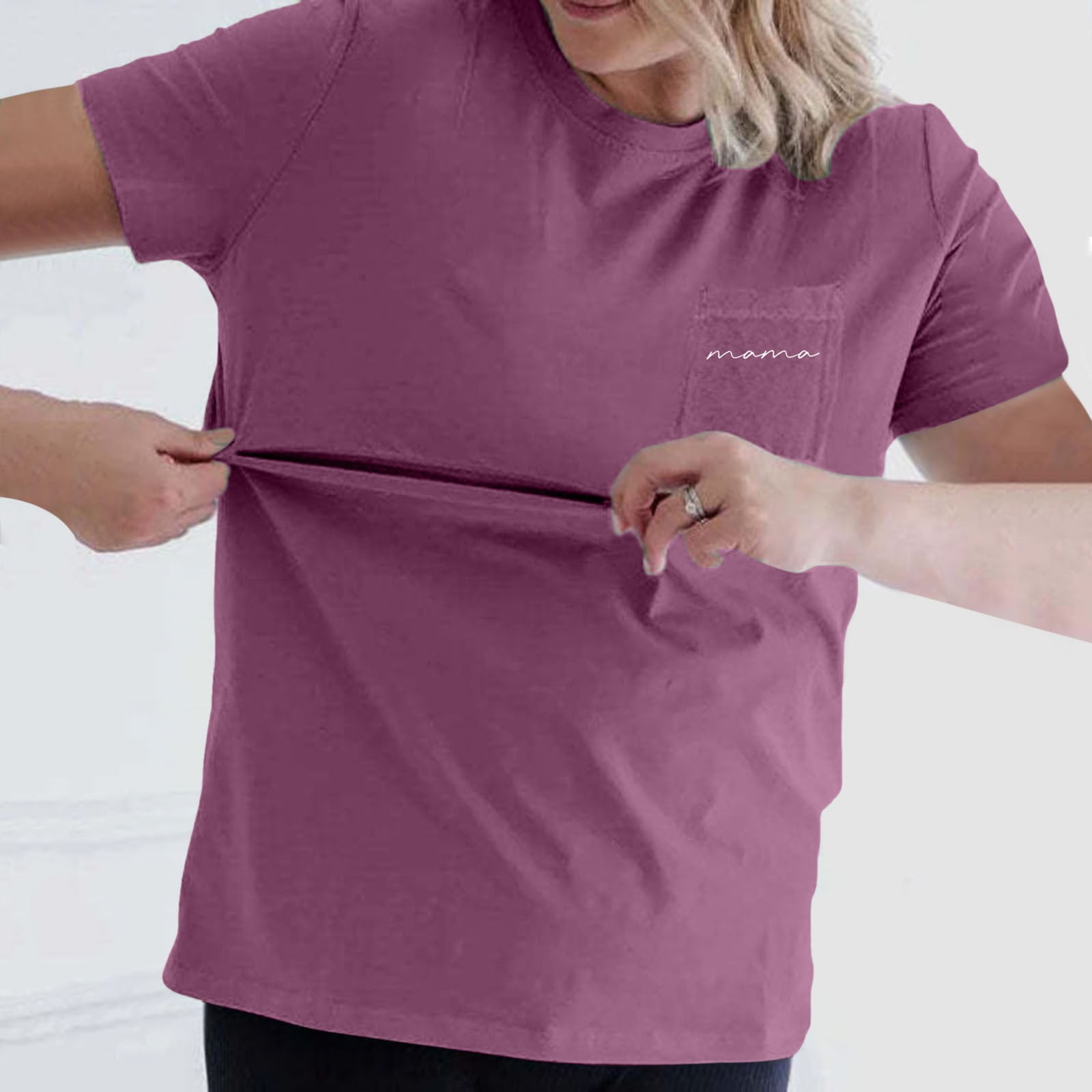 TYGHBN Comfort Breastfeeding Shirts for Women Mama Zipper Nursing Tops ...