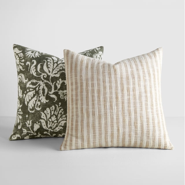 Comfort Canopy - 2-Pack Yarn-Dyed Patterns Decor Throw Pillows in Yarn ...