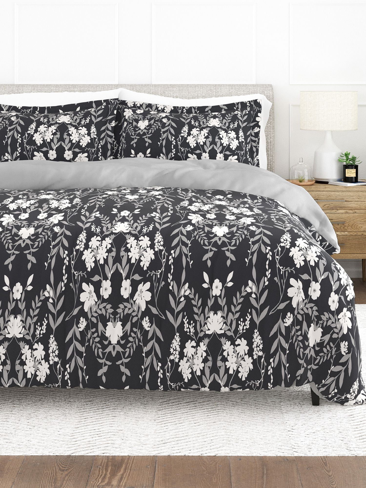 Comfort Canopy - 3 Piece Black Farmhouse Secret Garden Duvet Cover Set ...